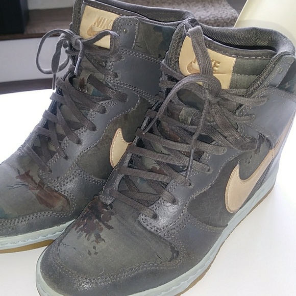 Nike | Shoes | Nike Hightop Wedge Sneakers Size 75 | Poshmark